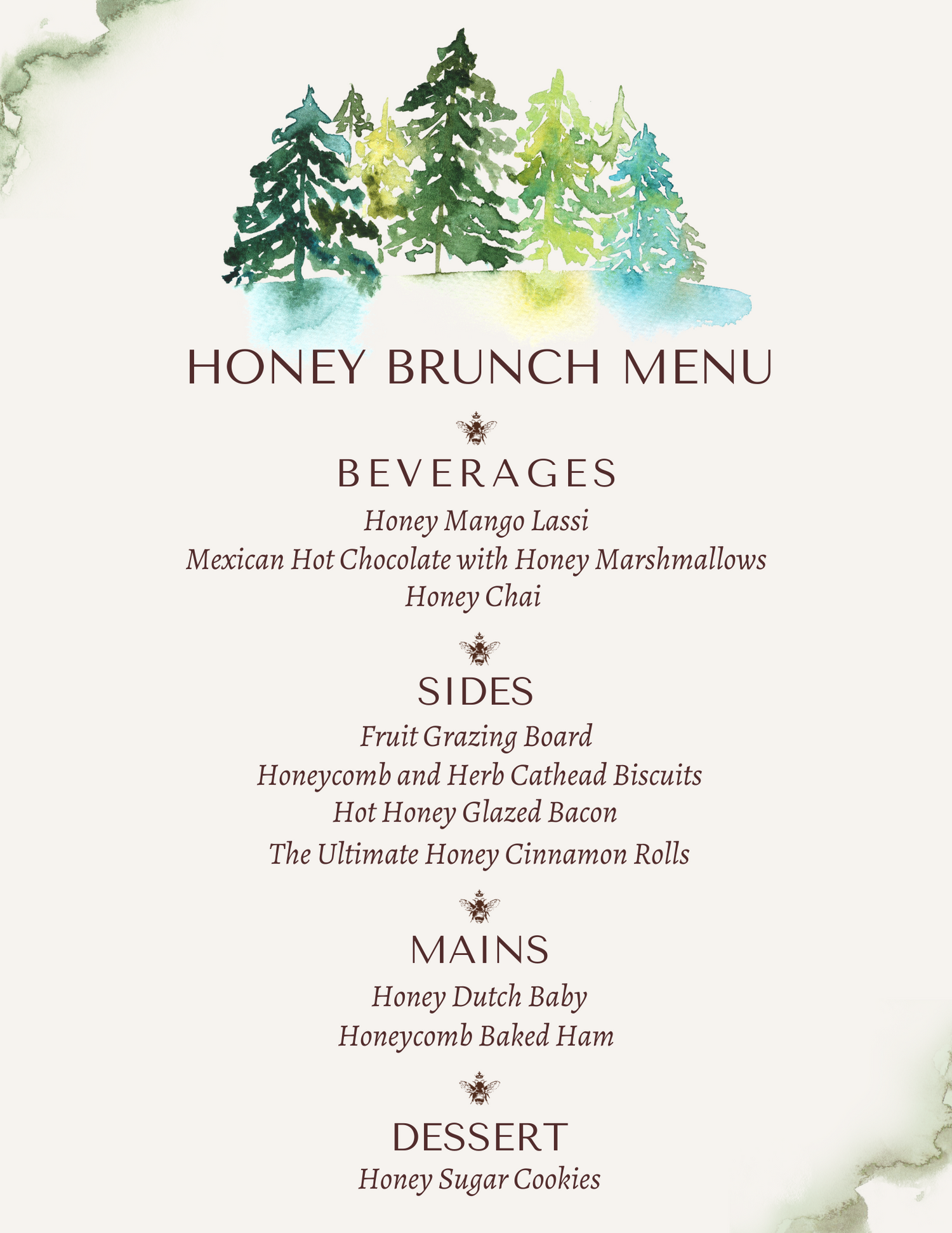 Christmas Day Honey Brunch Menu – Savannah Bee Company